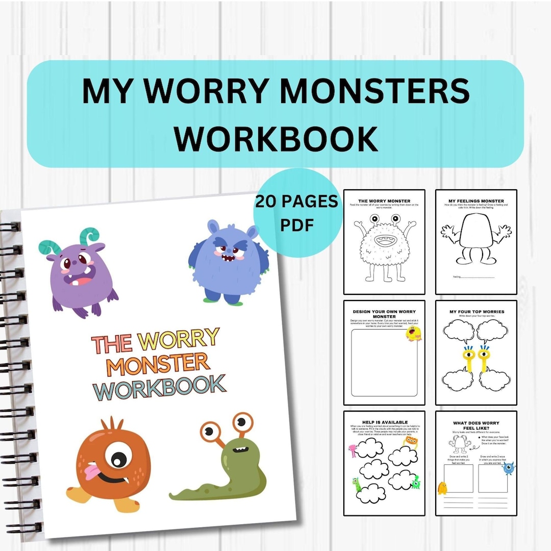 Worry Monster Anxiety Workbook for Kids: CBT Coping Skills (PDF) - Etsy