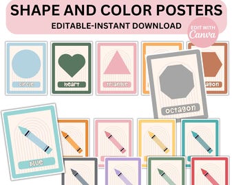 Classroom Shapes and Colors Printable Display, Editable in Canva ...