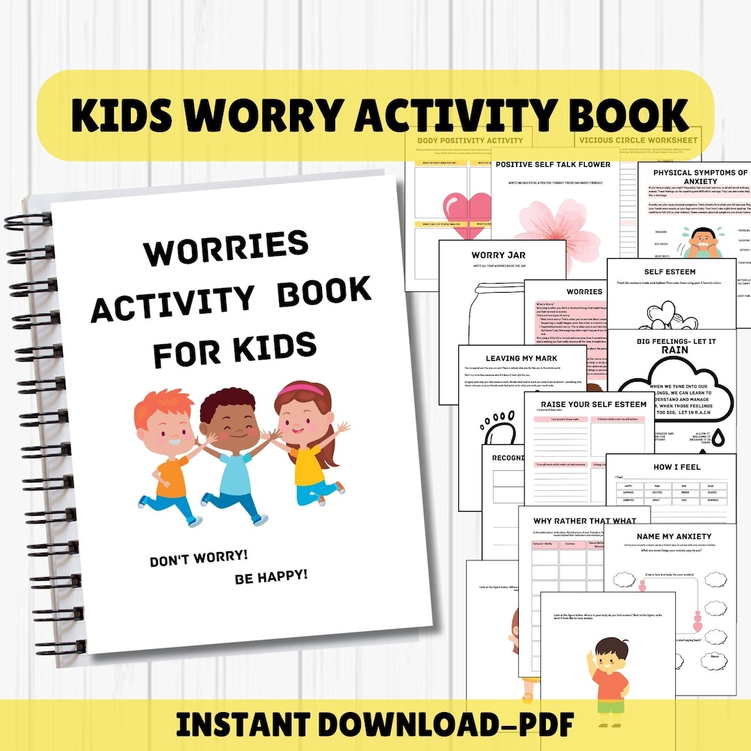 Kids Worry Activity Book: Anxiety Coping Skills Worksheets (PDF) - Etsy