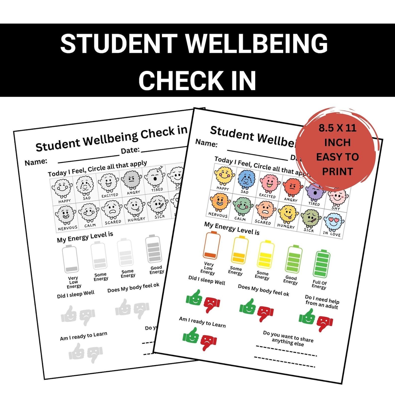 Student Wellness Check-in Daily Student Check-in Wellbeing Check-in ...