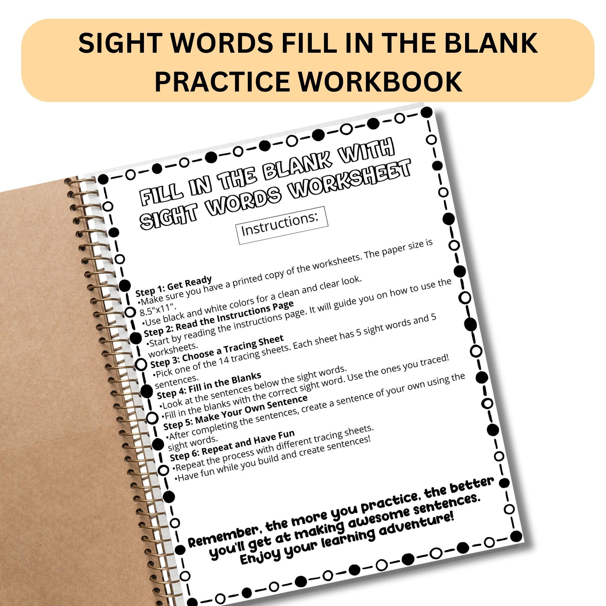 Printable Let's Learn Sight Words Worksheets. Kindergarten-1st Grade ...