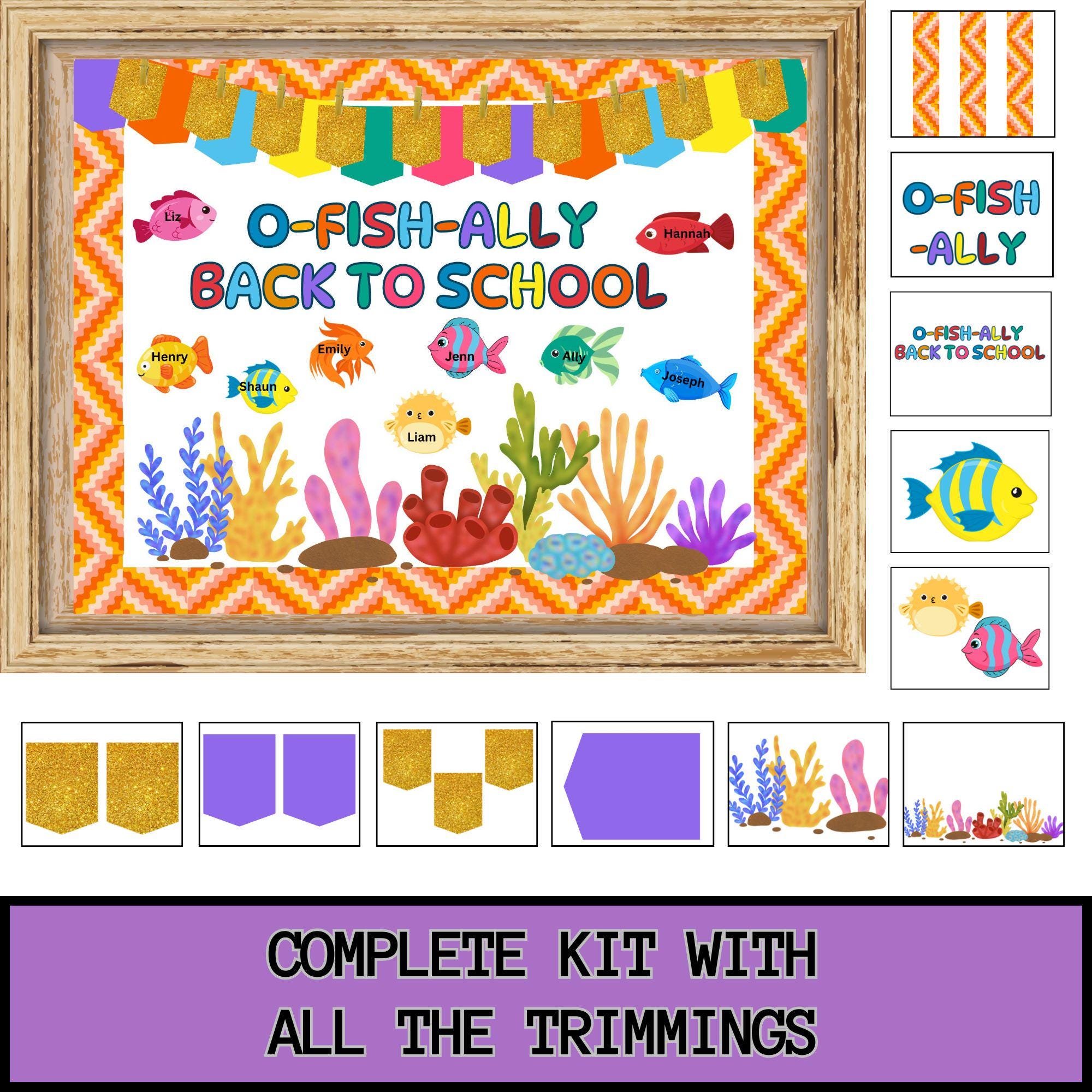 O-FISH-ALLY Back to School Bulletin Board Kit Back to School Bulletin ...