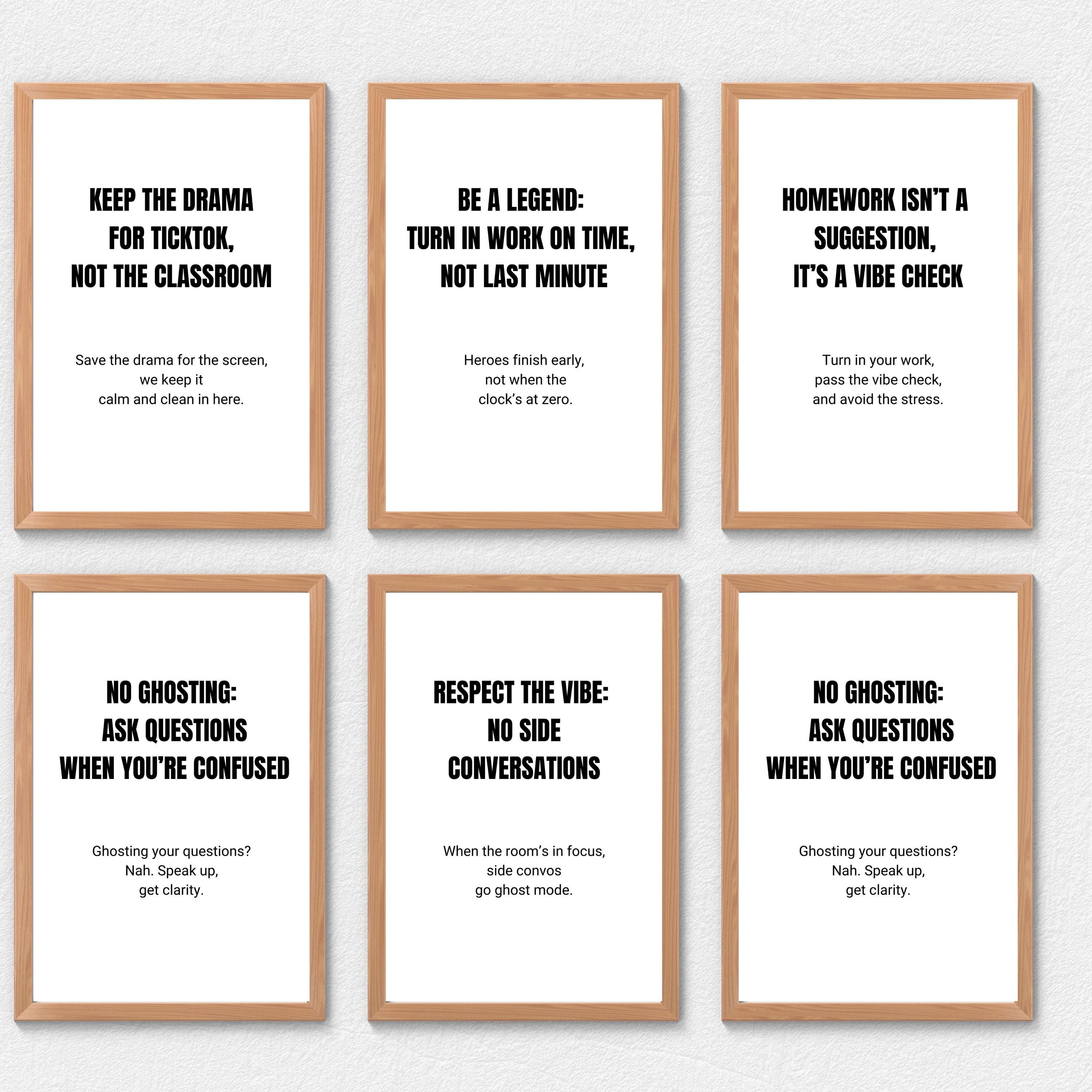 Funny Classroom Rules Printable Classroom Decor Black and White School ...