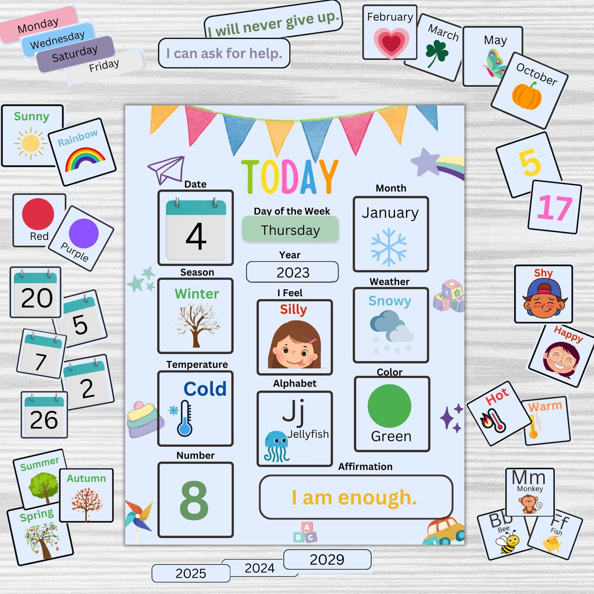 Daily Morning Board Circle Time Calendar Homeschool Printable Resource ...