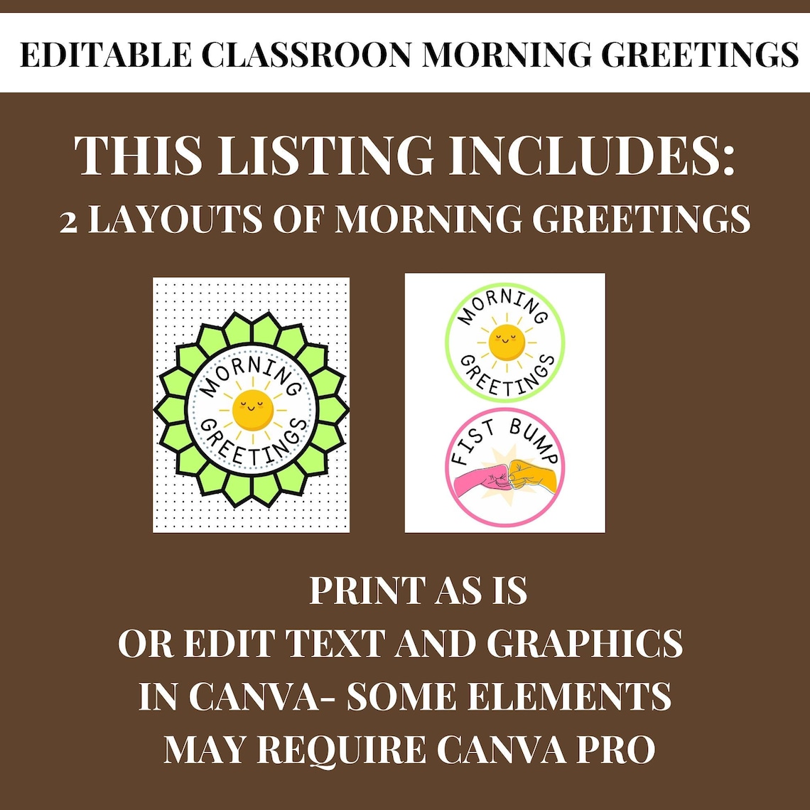 Classroom Morning Greeting Display Pack Morning Greeting for Students ...