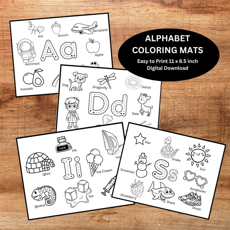 Alphabet Coloring Pages Preschool Coloring Mats Preschool Activity ...