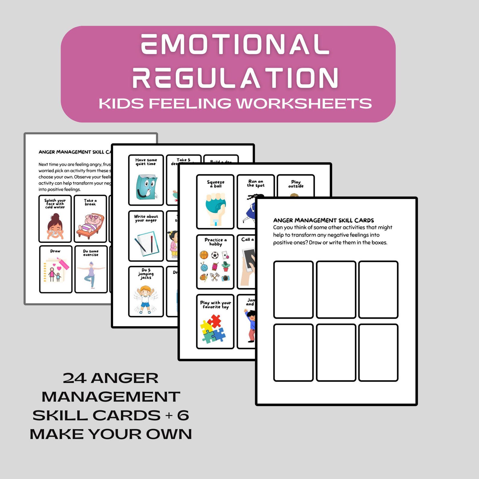 Self Regulation Zone Kids Feeling Worksheets School Counselling ...