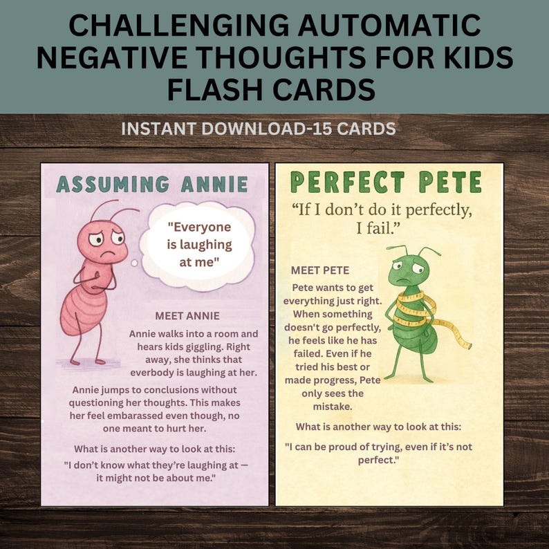 ANTS - Automatic Negative Thinking Cards. Thinking Errors, Cbt Cards ...