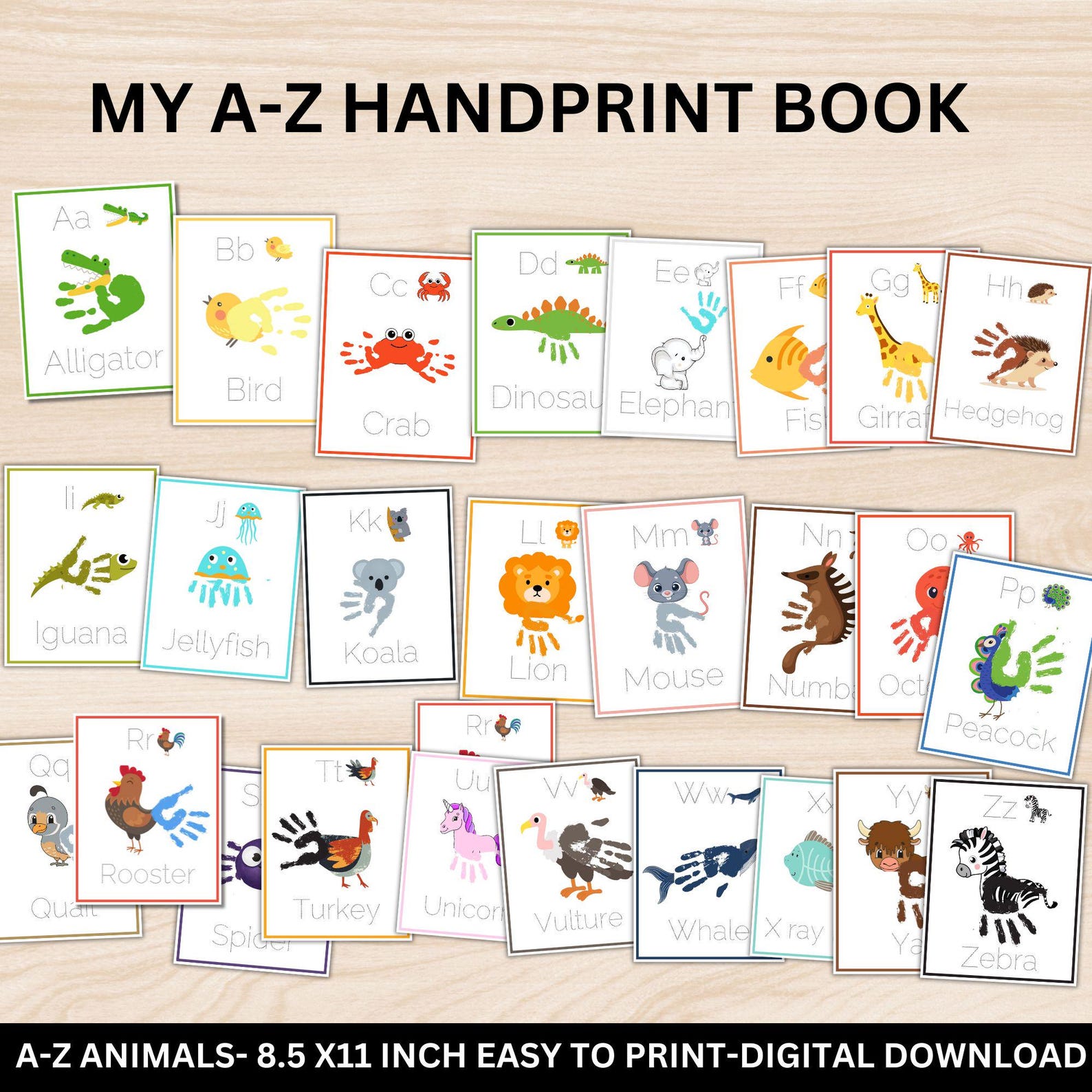 Alphabet Handprint Craft Alphabet Craft Alphabet Handprint Book Animal ...