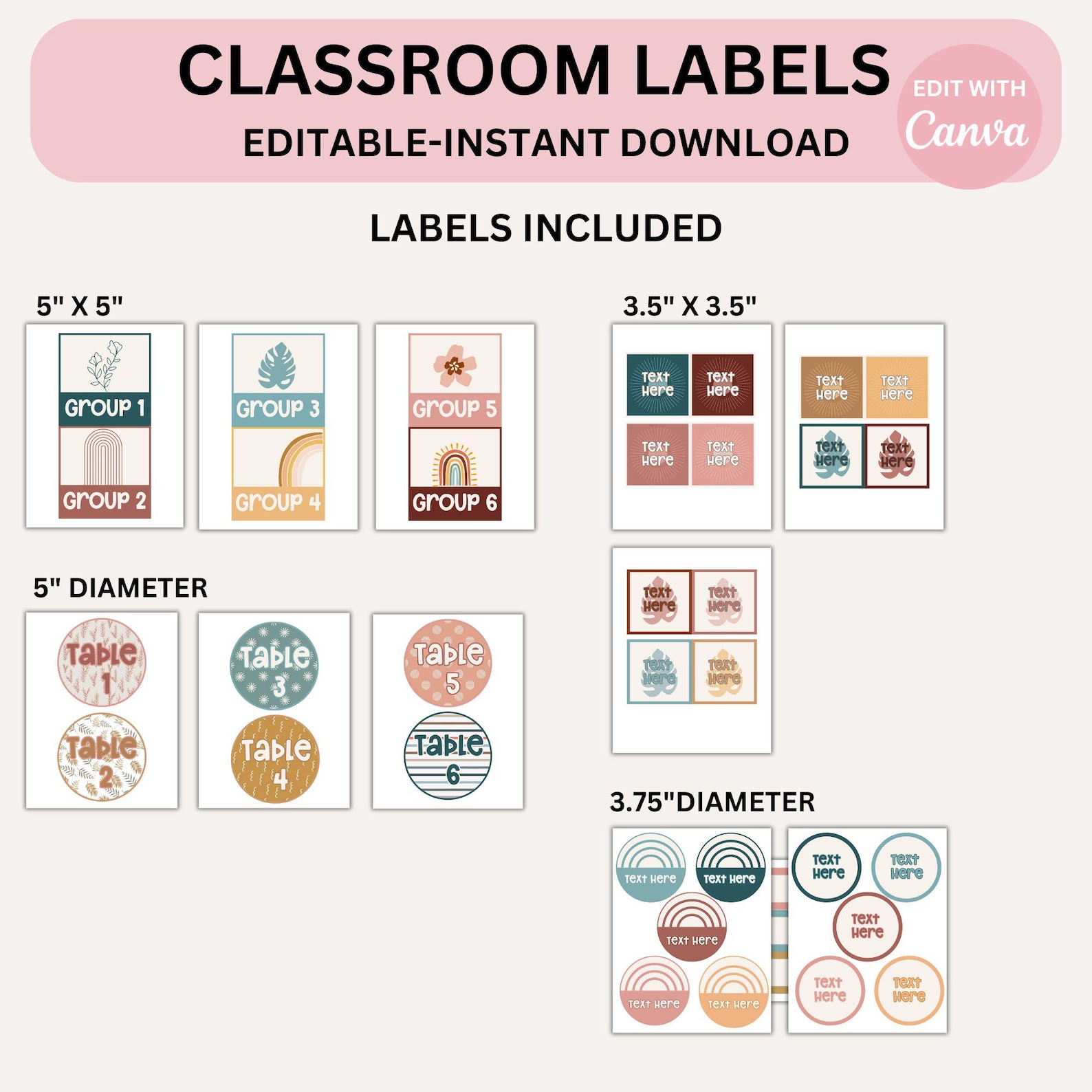 Modern Boho Classroom Labels: Editable Bin and Drawer Organization ...