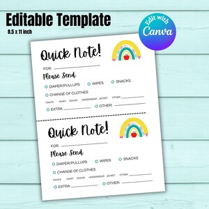 Daycare Note Home Childcare Mail Daycare Folder Note From Teacher ...