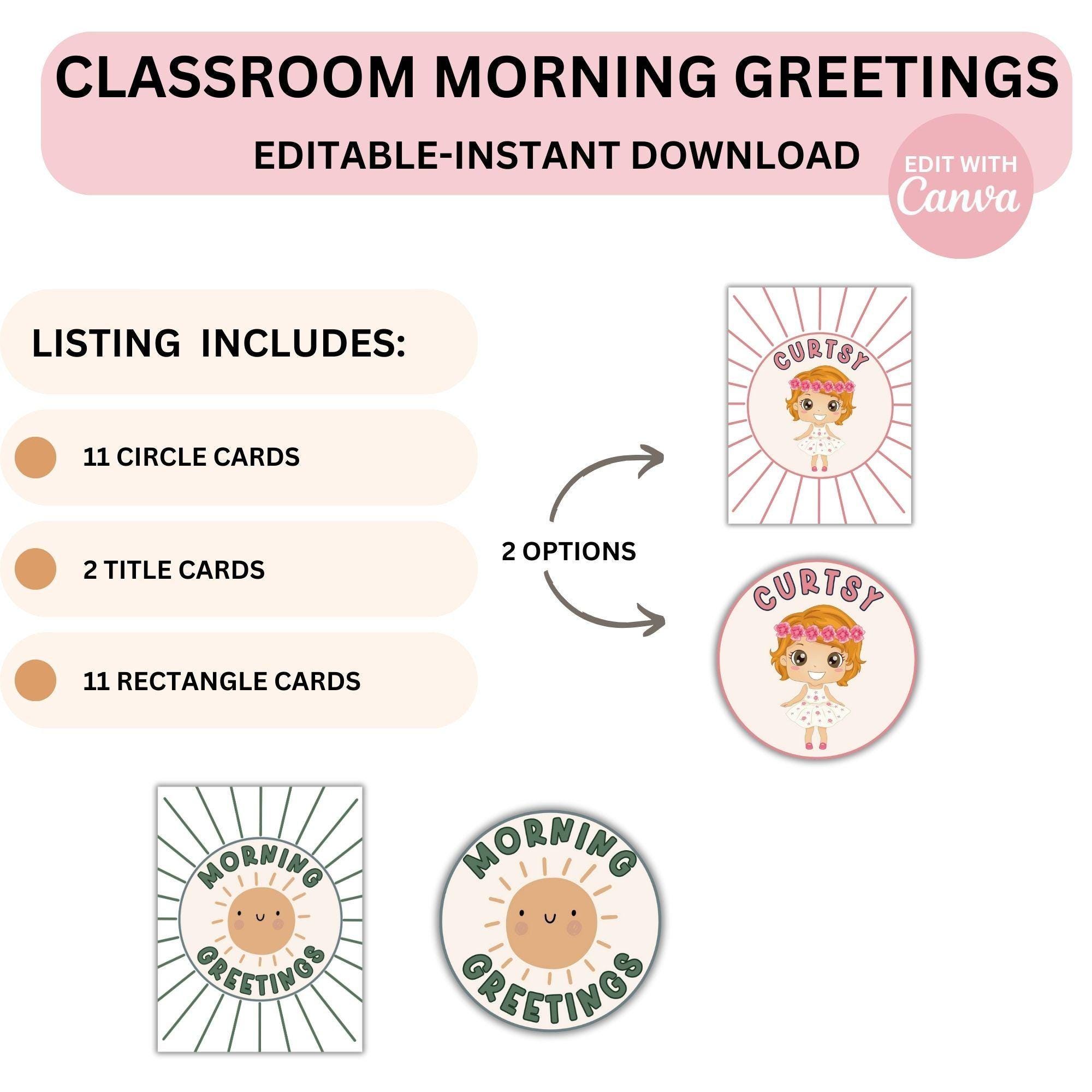 Classroom Morning Greeting Display Pack Morning Greeting for Students ...