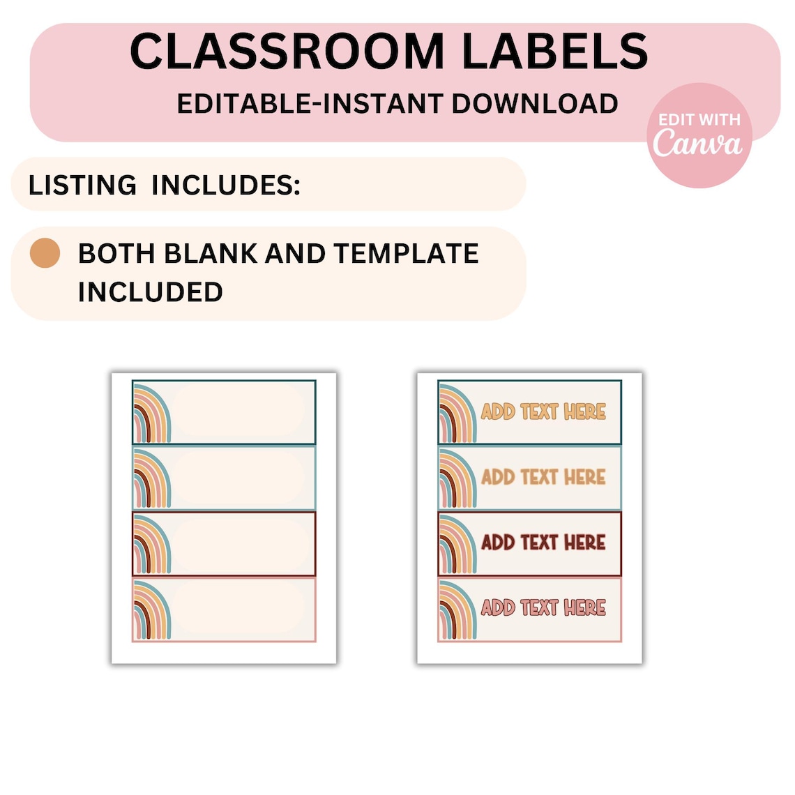Modern Boho Classroom Labels: Editable Bin and Drawer Organization ...