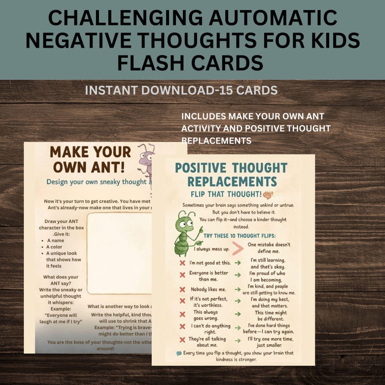 ANTS - Automatic Negative Thinking Cards. Thinking Errors, Cbt Cards ...
