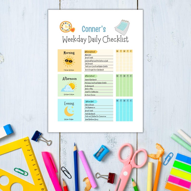 Editable Chore Chart for Multiple Kids Daily Checklist Template for ...