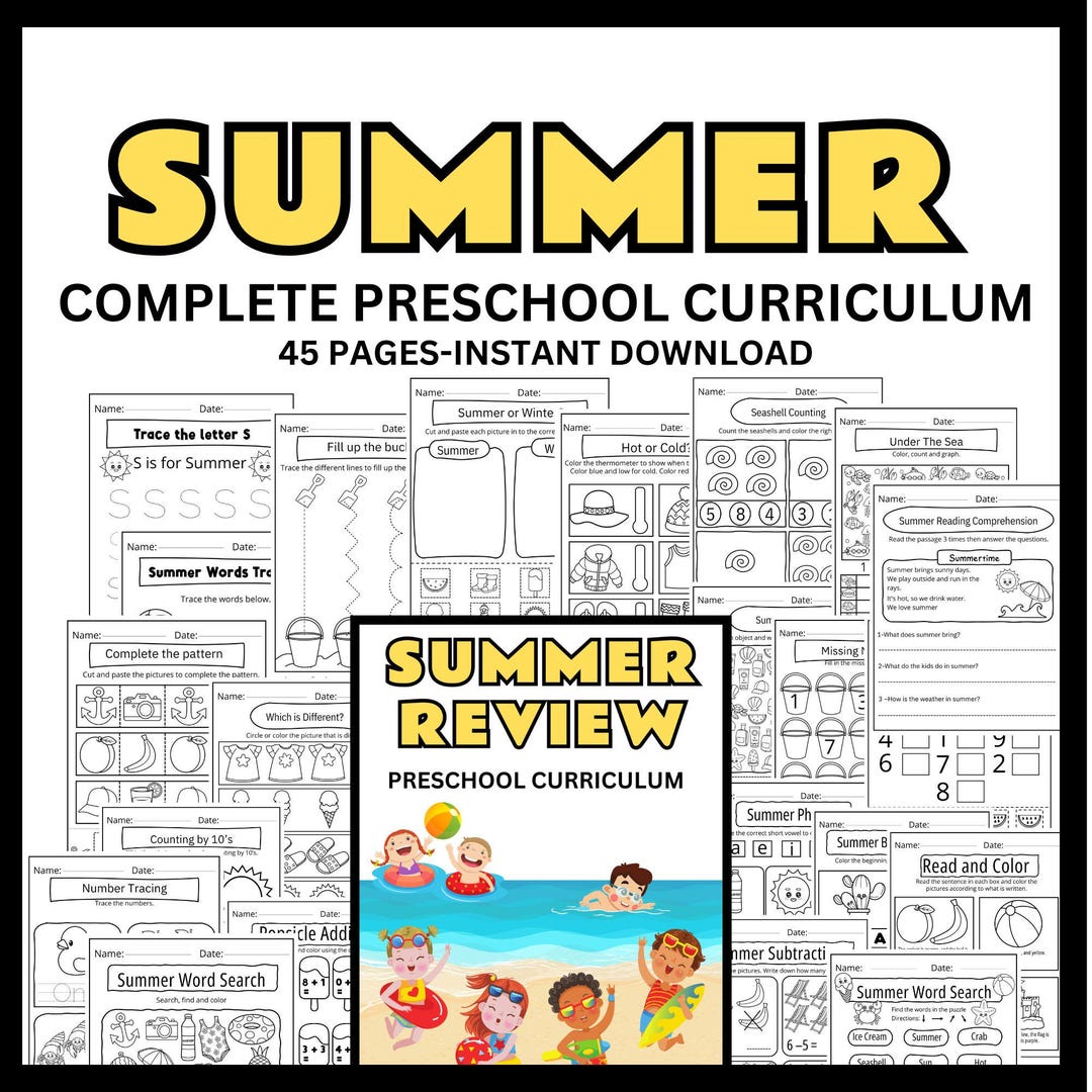 Pre K Summer Curriculum Preschool Curriculum Lesson Plan Summer ...