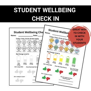 Student Wellness Check-in Daily Student Check-in Wellbeing Check-in ...