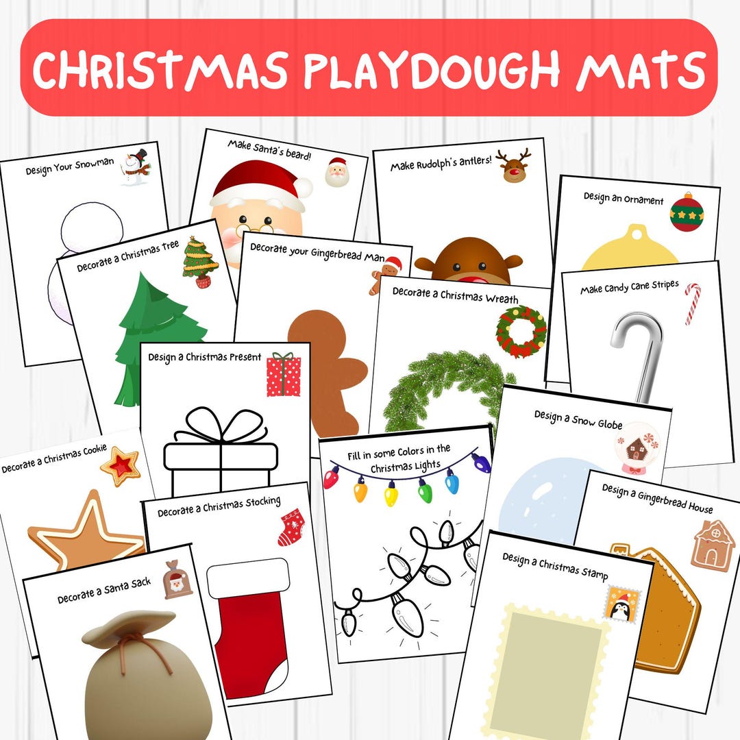 Christmas Play Dough Mats: Toddler Activities Printable Fine Motor ...