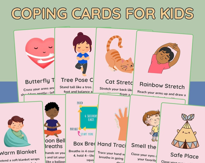 68 Somatic Therapy Coping Skill Cards for Kids, Nervous System ...