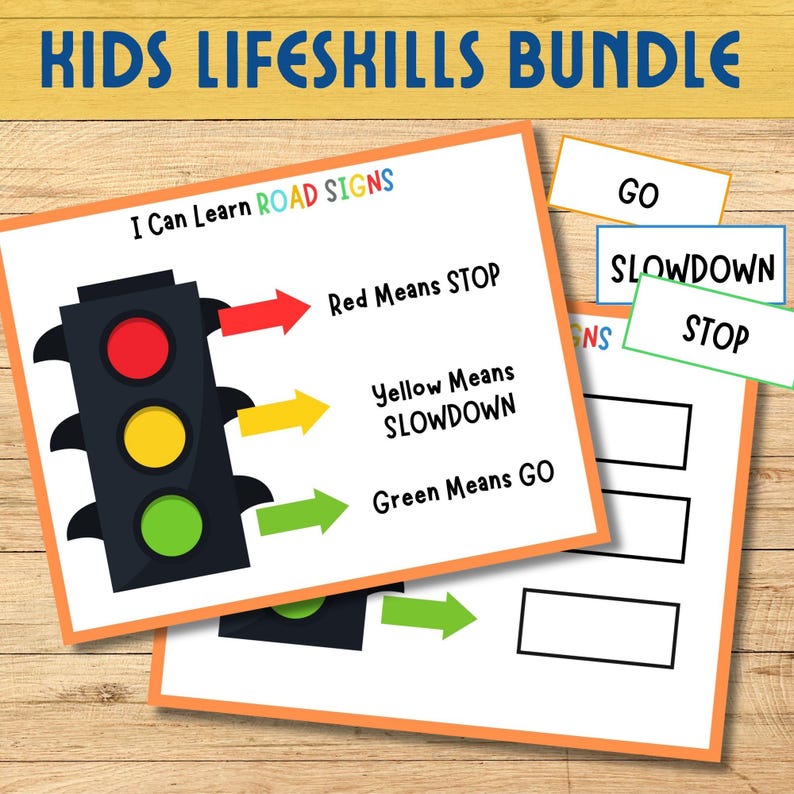Life Skills for Kids Printable Bundle Learn to Tell Time Phone Number ...