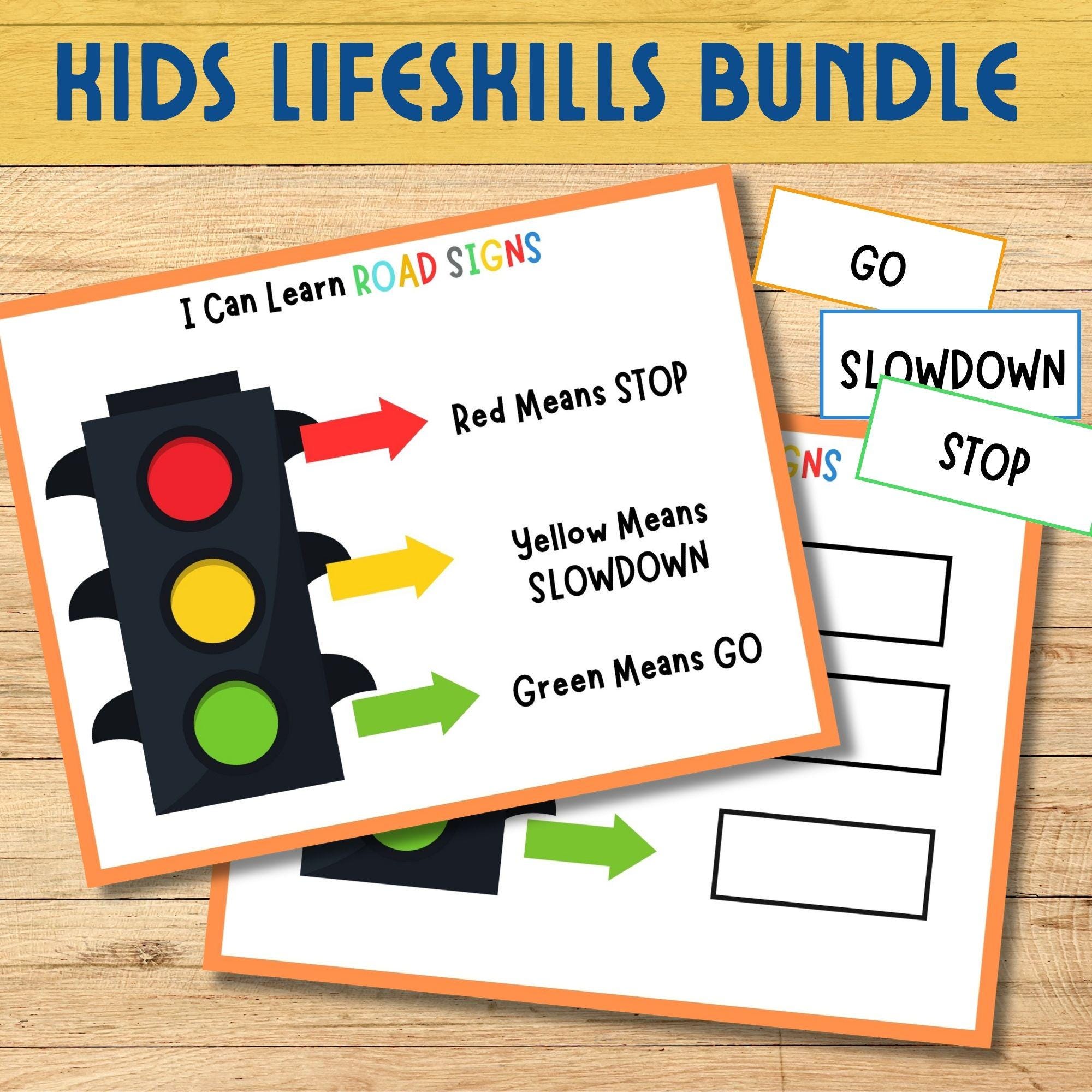 Life Skills for Kids Printable Bundle Learn to Tell Time Phone Number ...