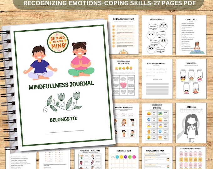 Mindfulness Guided Journal for Kids, Positive Thinking, Mental Health ...