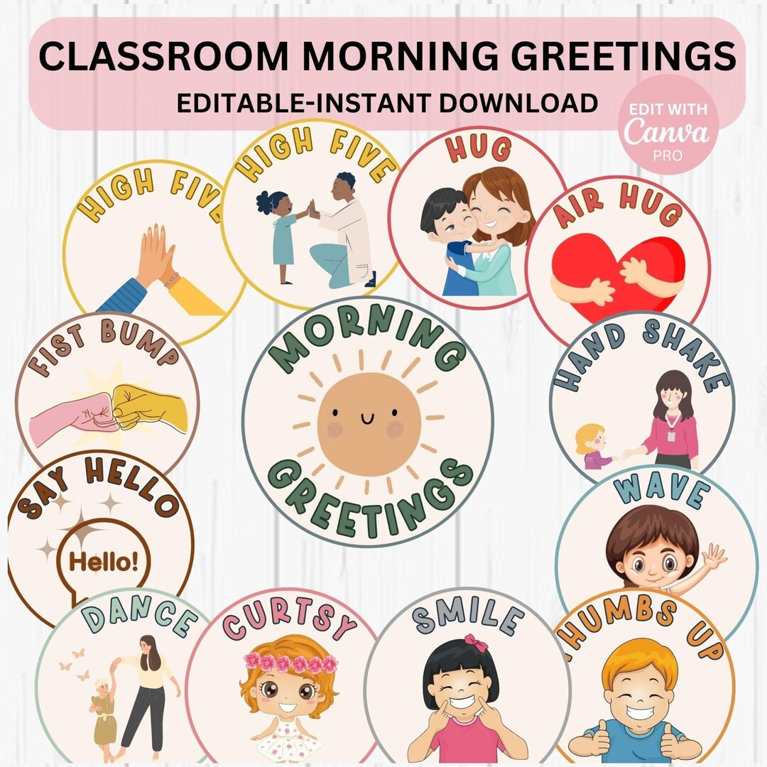 Classroom Morning Greeting Display Pack Morning Greeting for Students ...