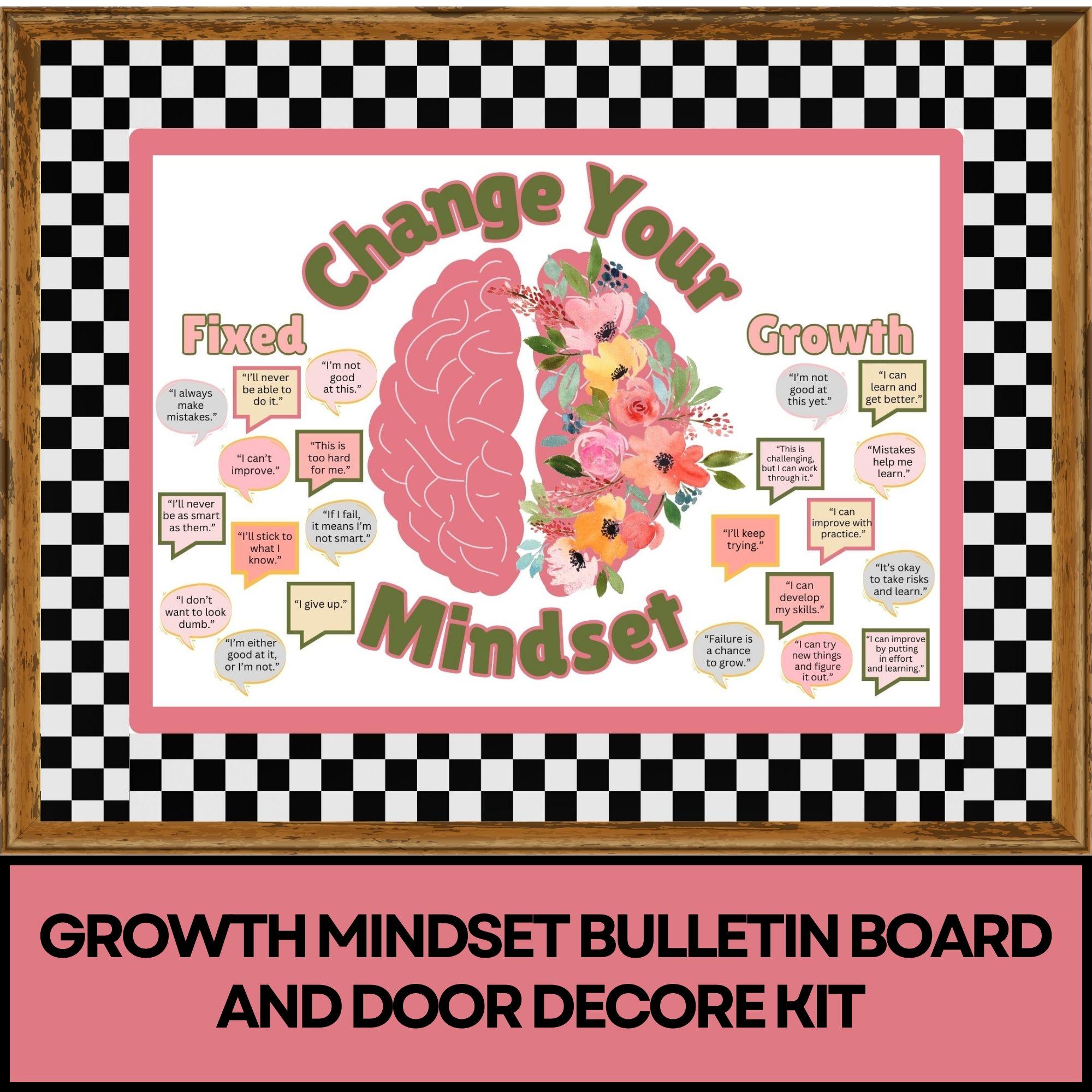 Change Your Mindset Bulletin Board Growth Mindset Pastel Classroom ...