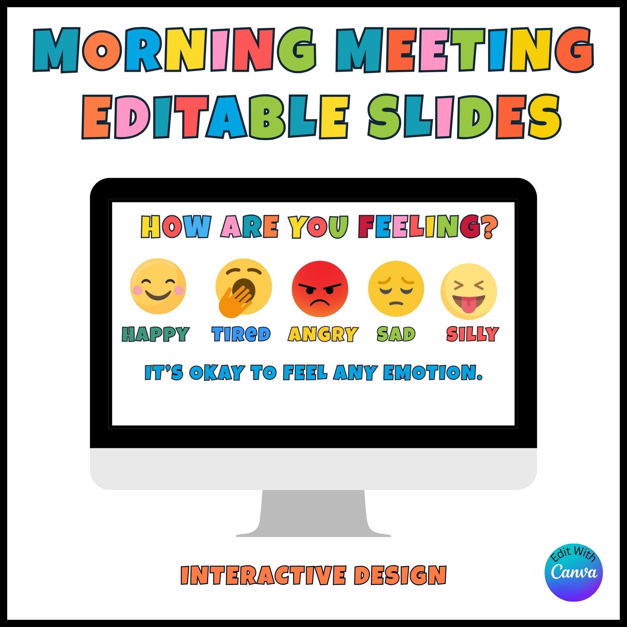 Editable Morning Meeting Slides for Preschool and Elementary | Daily ...
