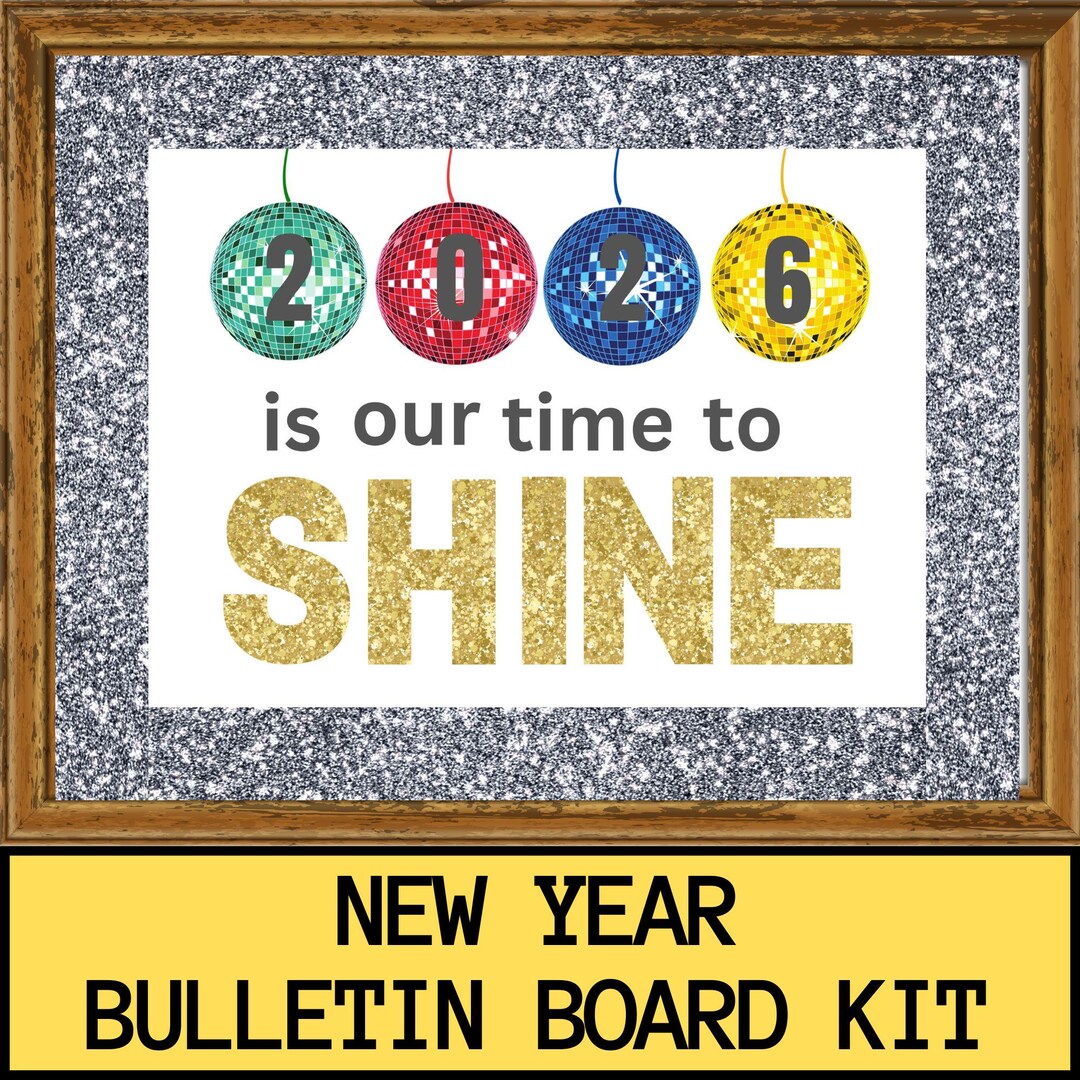 New Year Themed Motivational Printable Bulletin Board Set or Door Decor ...