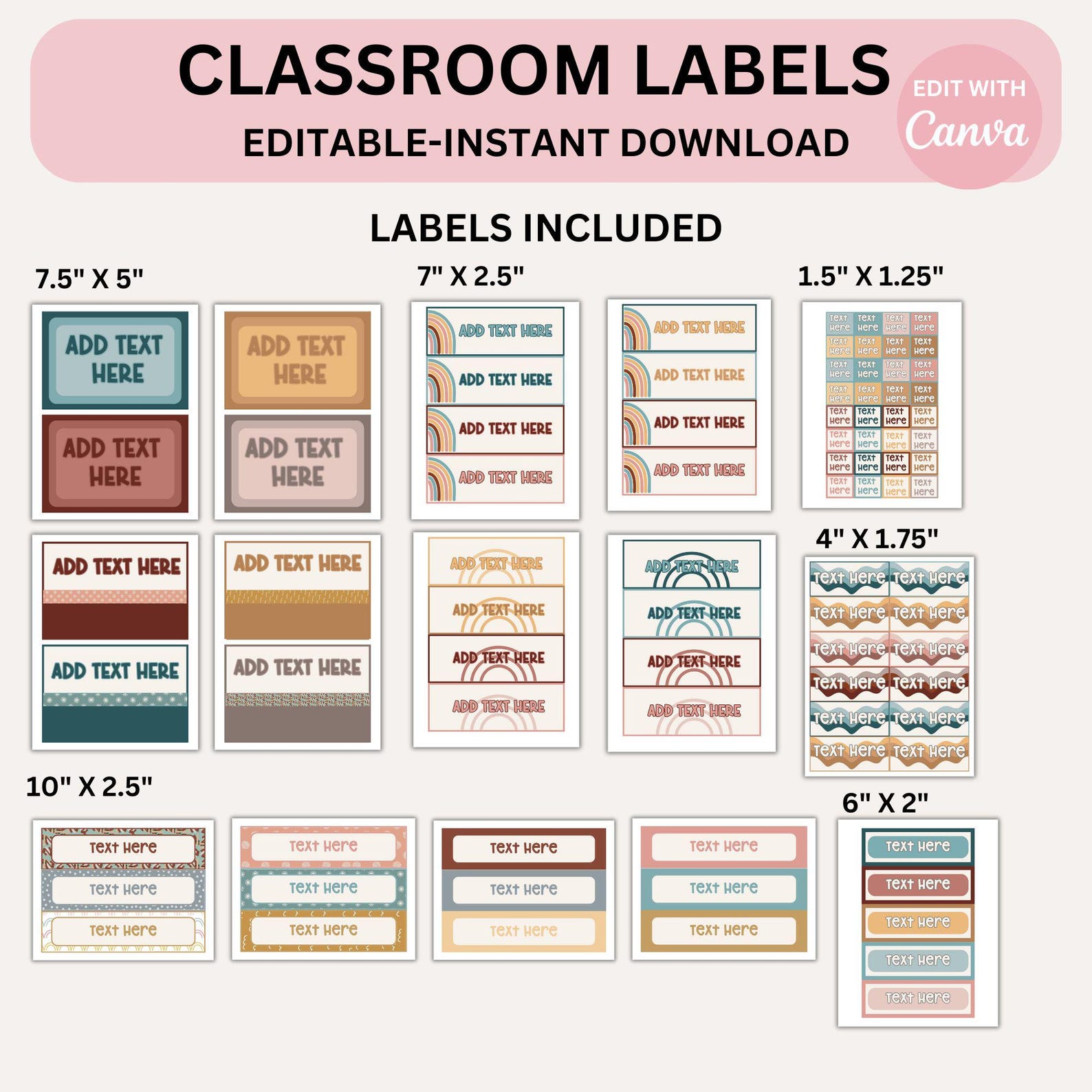 Modern Boho Classroom Labels: Editable Bin and Drawer Organization ...