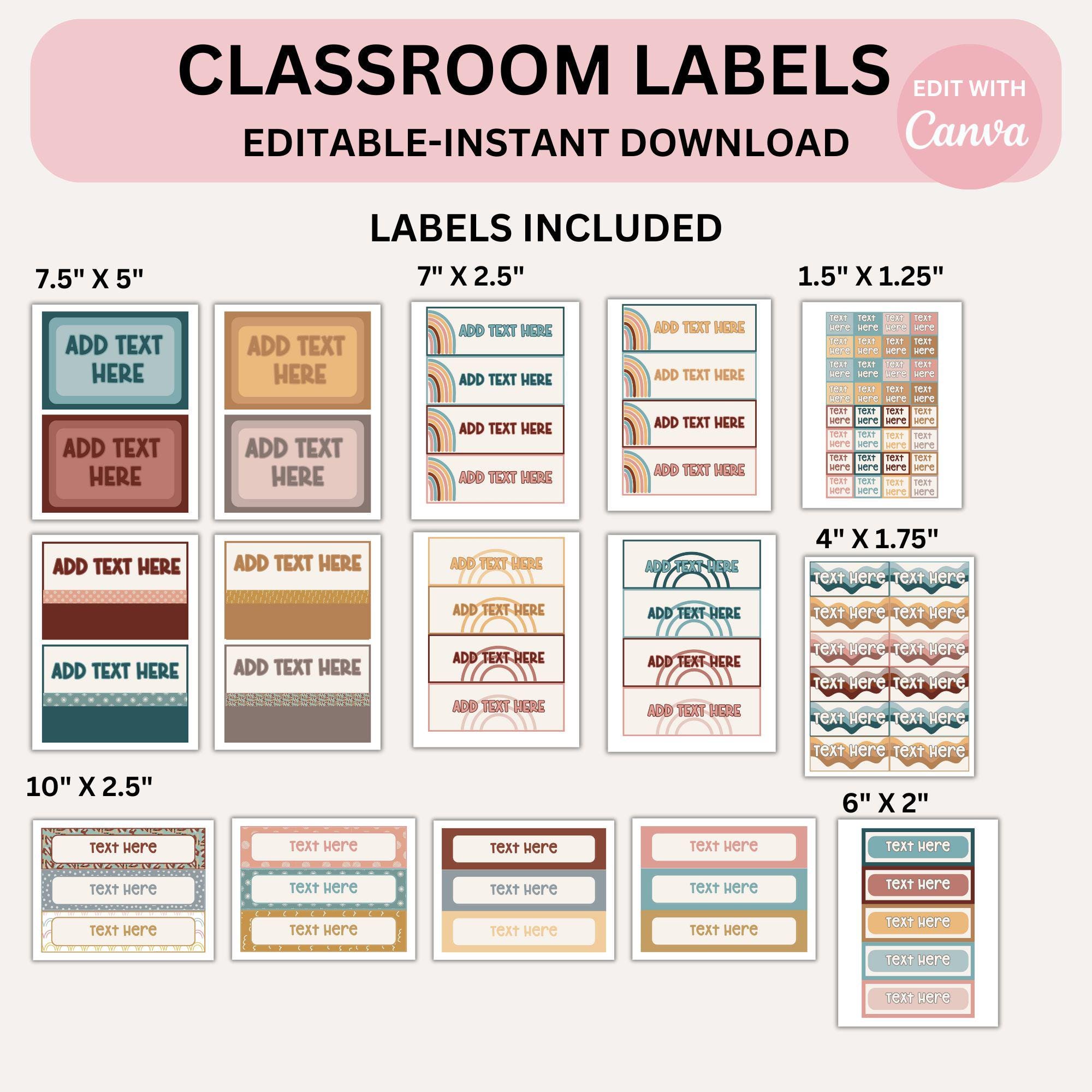 Modern Boho Classroom Labels: Editable Bin and Drawer Organization ...