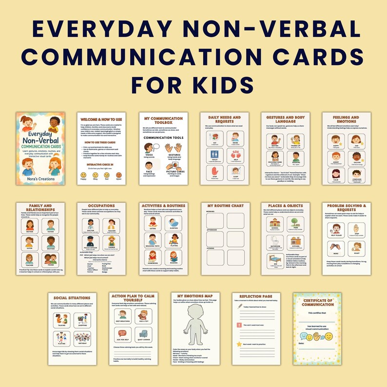 Non-verbal Communication Cards for Kids | Printable Emotions Daily ...