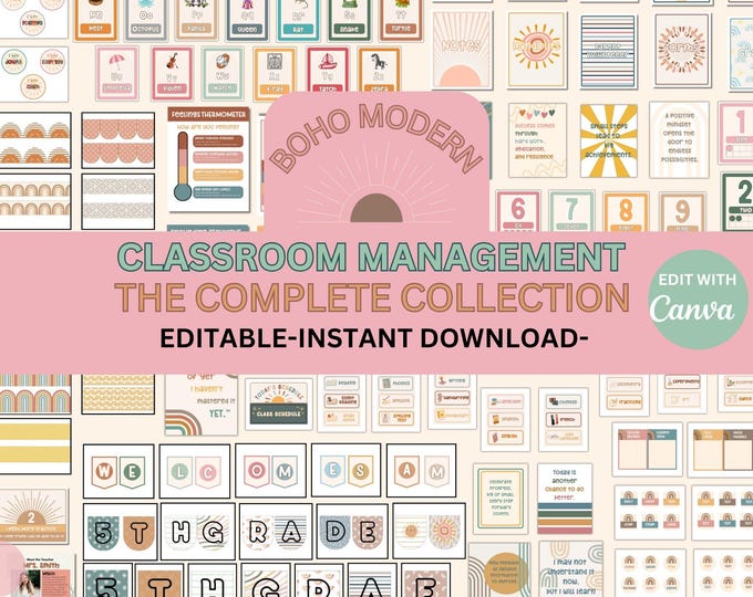 Editable Classroom Soft Clouds Complete Collection Printable Bundle ...