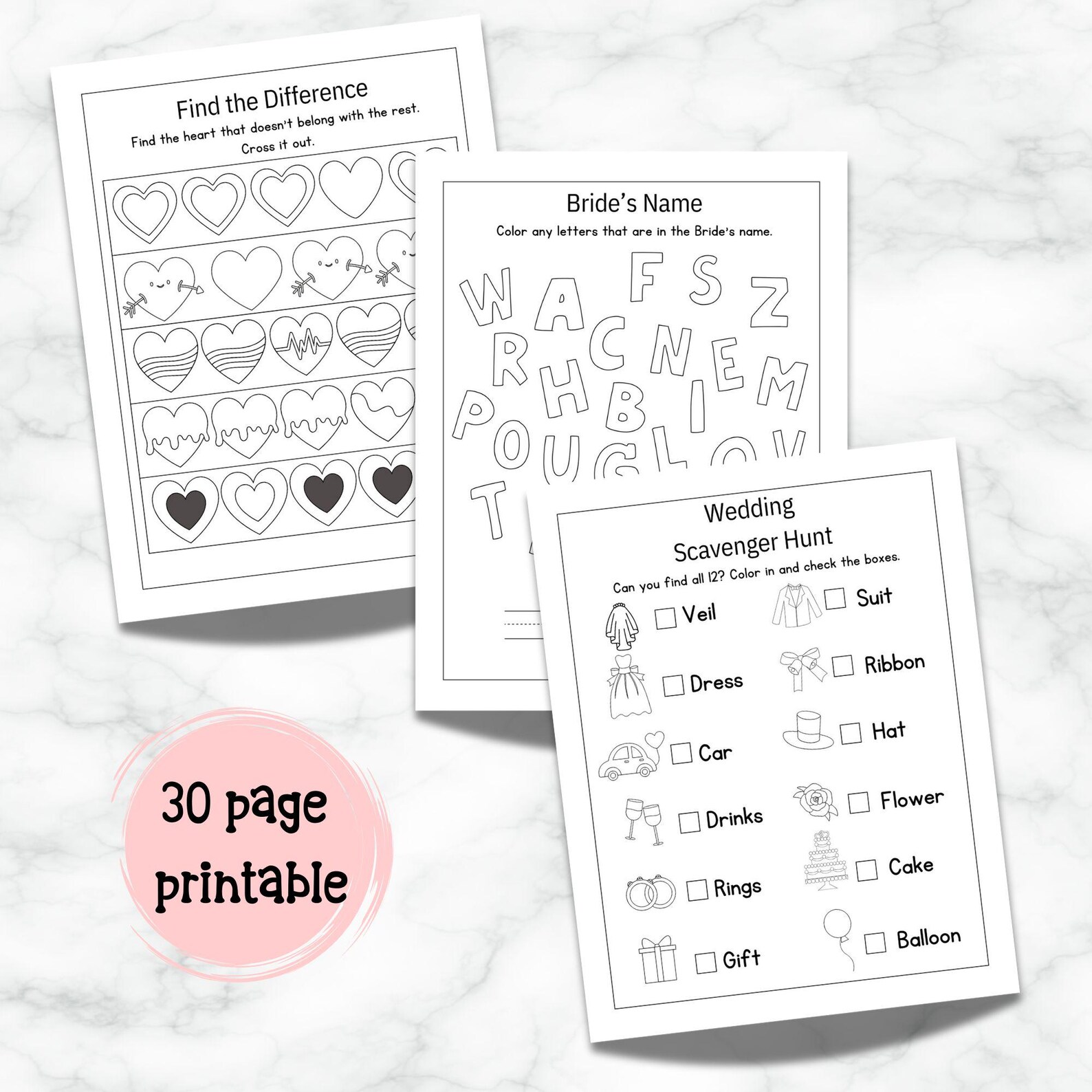 Kids Wedding Activity Pack Wedding Activity Book Coloring Book for Kids ...