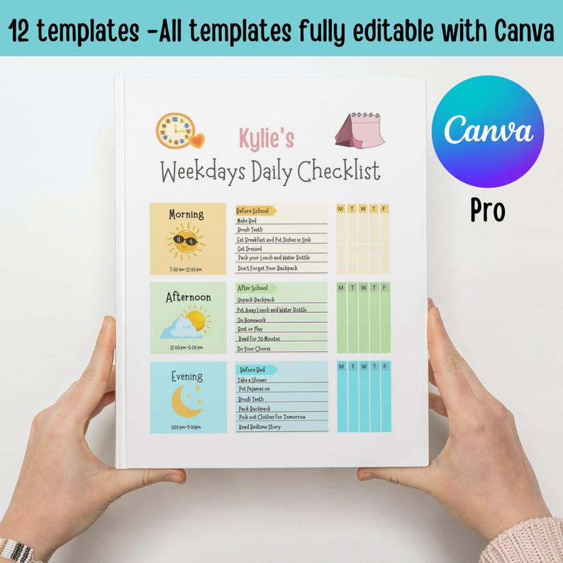 Editable Chore Chart for Multiple Kids Daily Checklist Template for ...