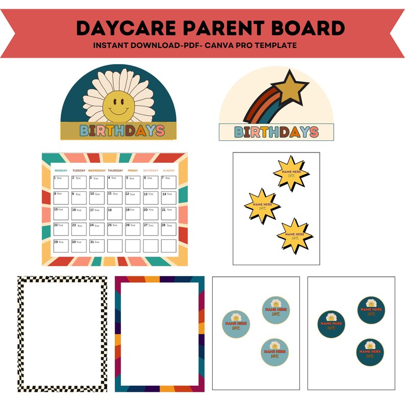 Daycare Parent Board Childcare Bulletin Board Canva Editable Template ...