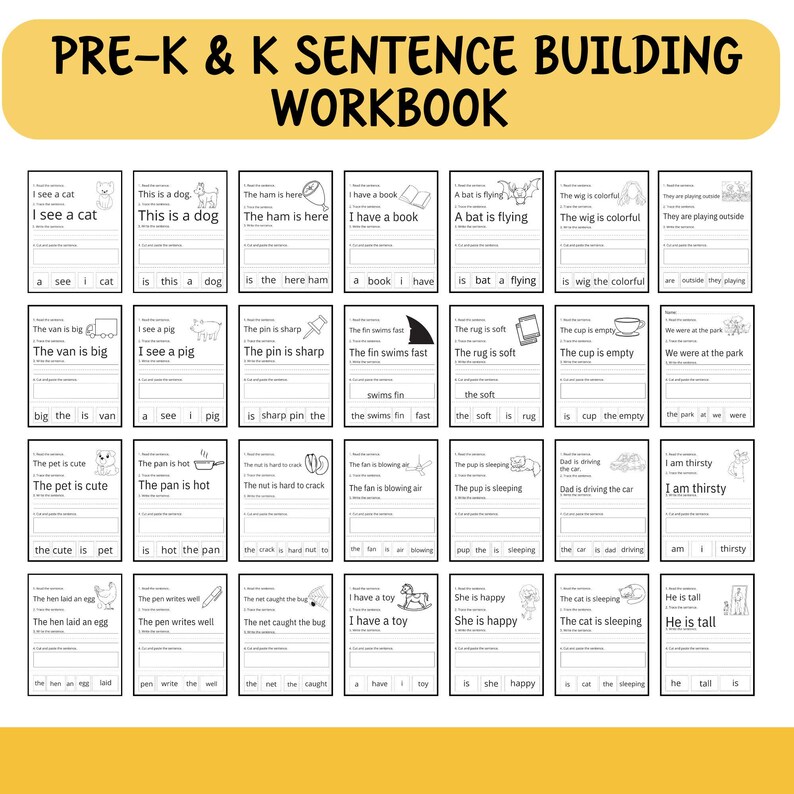 Sentence Practice Worksheets Printable Writing Sentences Activity 1st ...