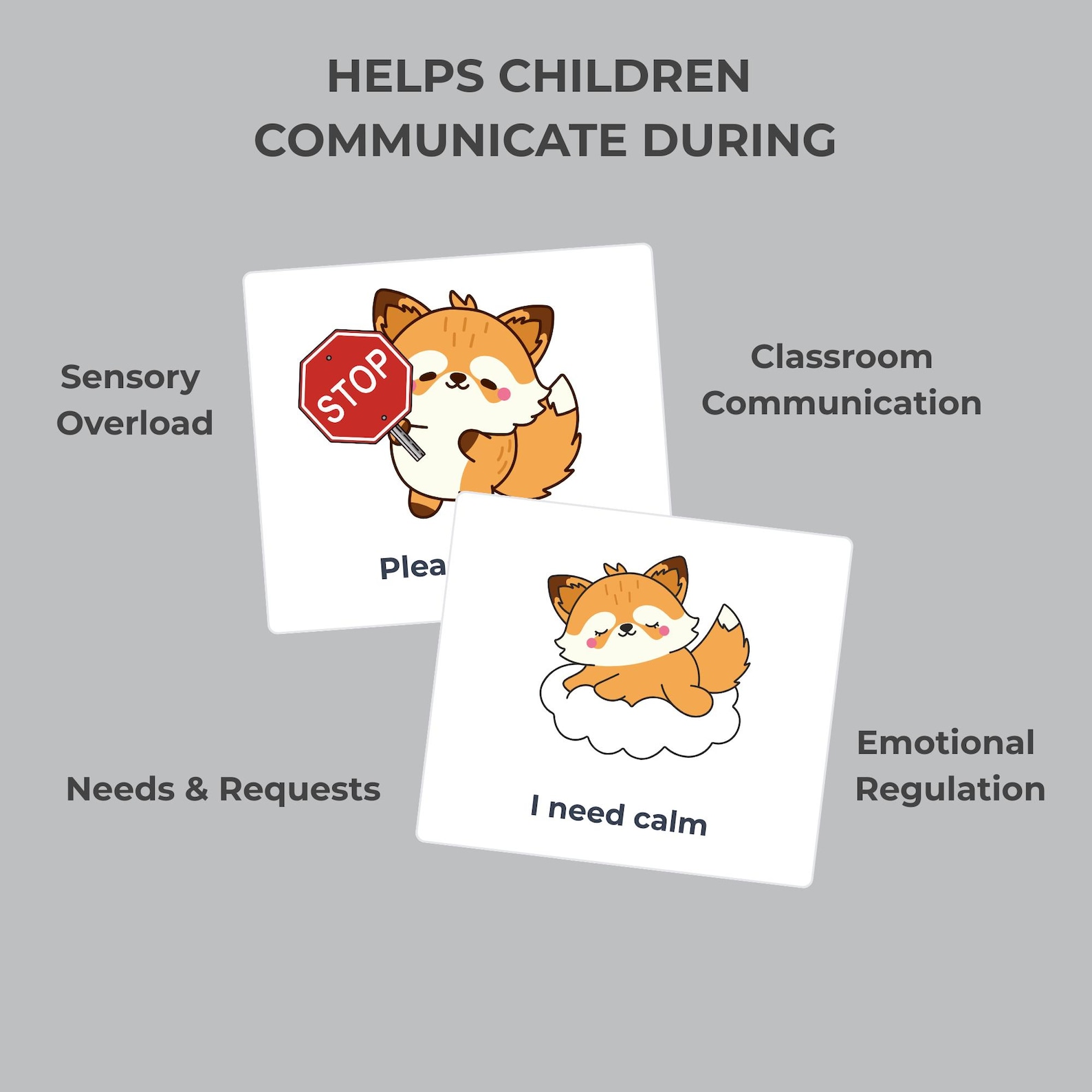 Autism Communication Cards for Meltdowns, Sensory Overload, ADHD ...