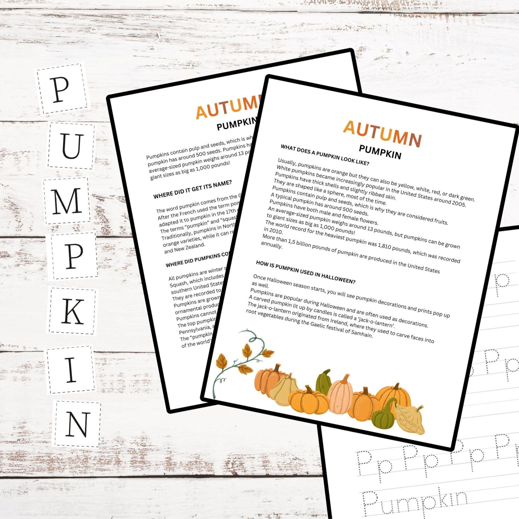 Pumpkin Unit Study Homeschooling Preschool Fall Activities Autumn ...