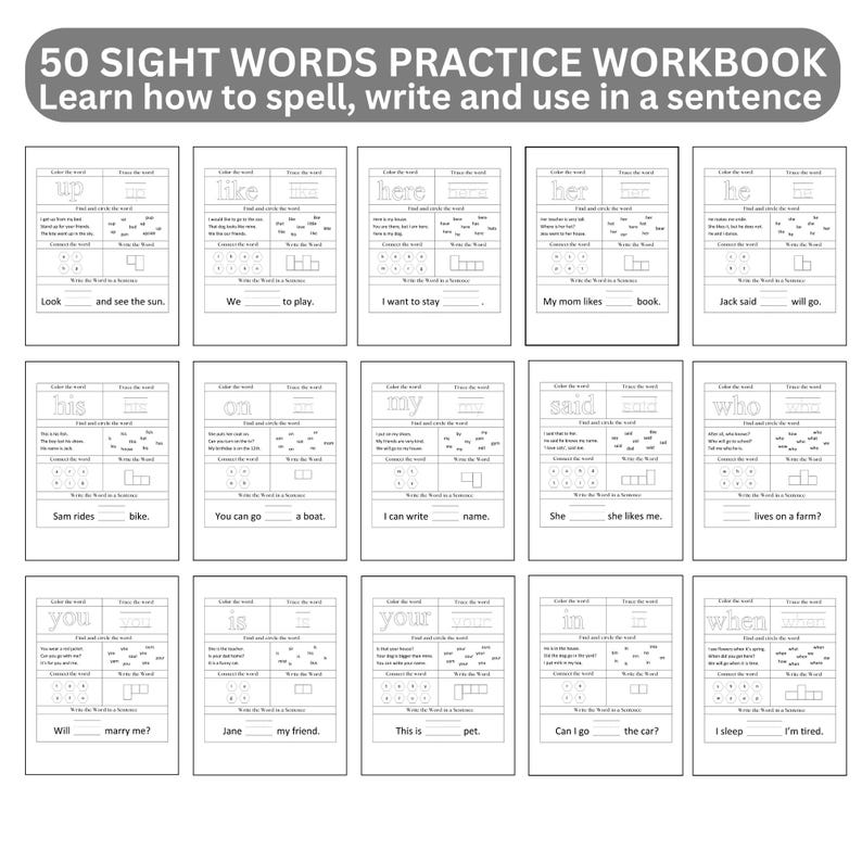 Printable Let's Learn Fry Sight Words Worksheets Kindergarten-1st Grade ...
