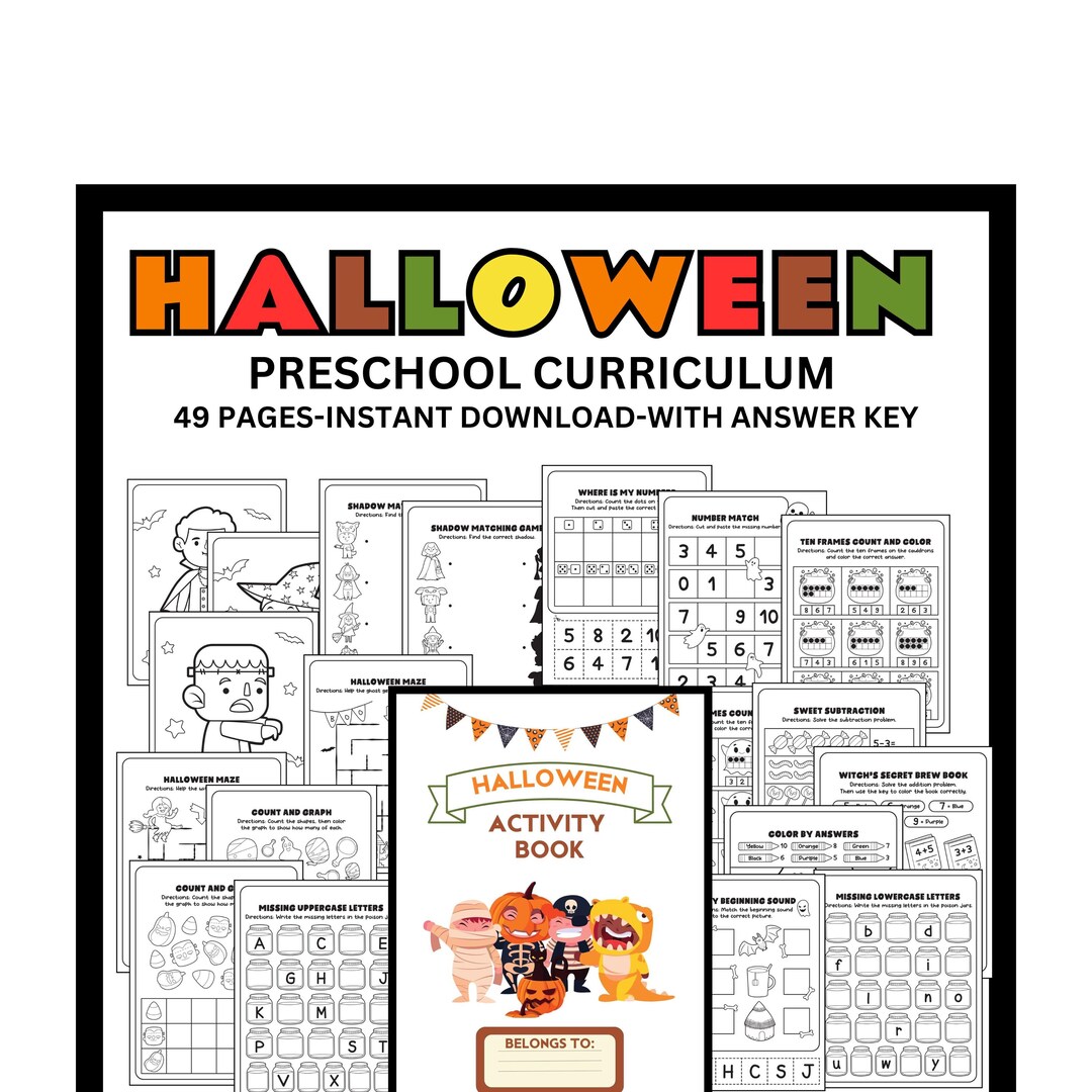 Halloween Activity Printable Halloween Coloring Halloween Preschool ...