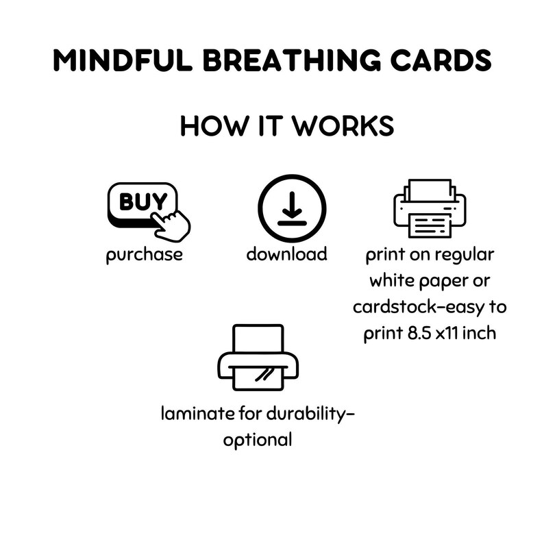 Kids Breathing Cards Kids Mindfulness Cards Coping Skills Coping ...