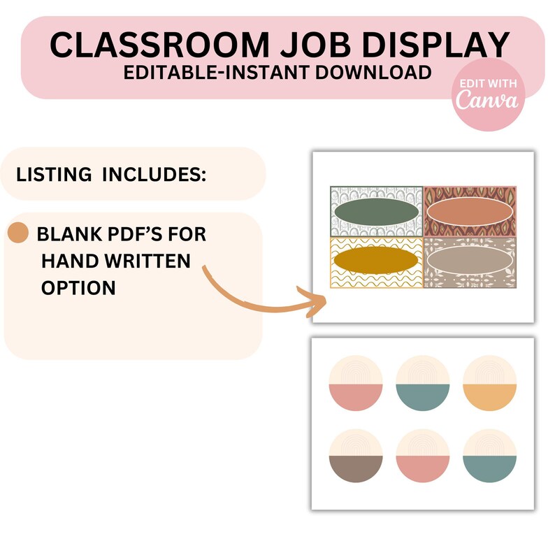 Editable Classroom Jobs Display | Modern Boho Classroom Decor | Teacher ...