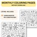Monthly Coloring Pages: All 12 Months, Preschool Learning (digital ...