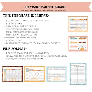 Daycare Parent Board Childcare Bulletin Board Canva Editable Template ...