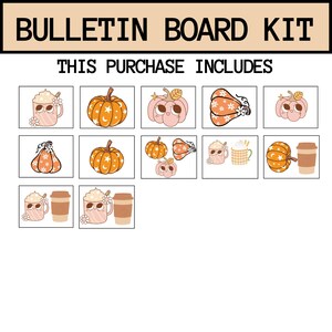 Pumpkin Spice Bulletin Board Retro Pumpkin Latte Bulletin Board Fall ...