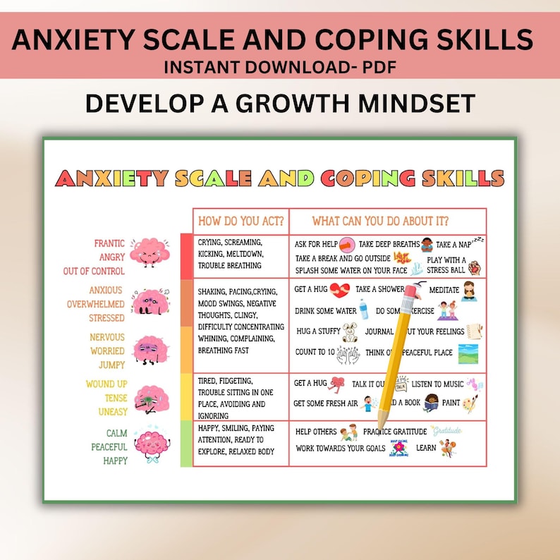 Anxiety Coping Skills for Teens Kids Stress Relief Anxious Feelings ...