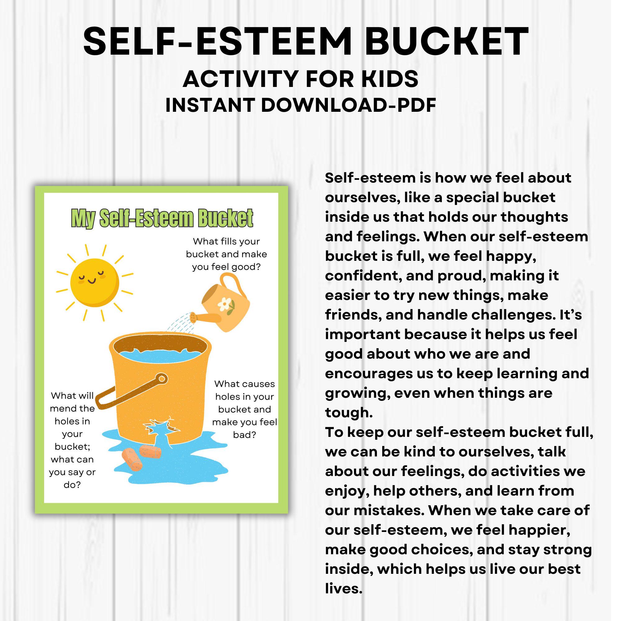 The Self Esteem Bucket Self Worth Self Love Confidence Activity for ...