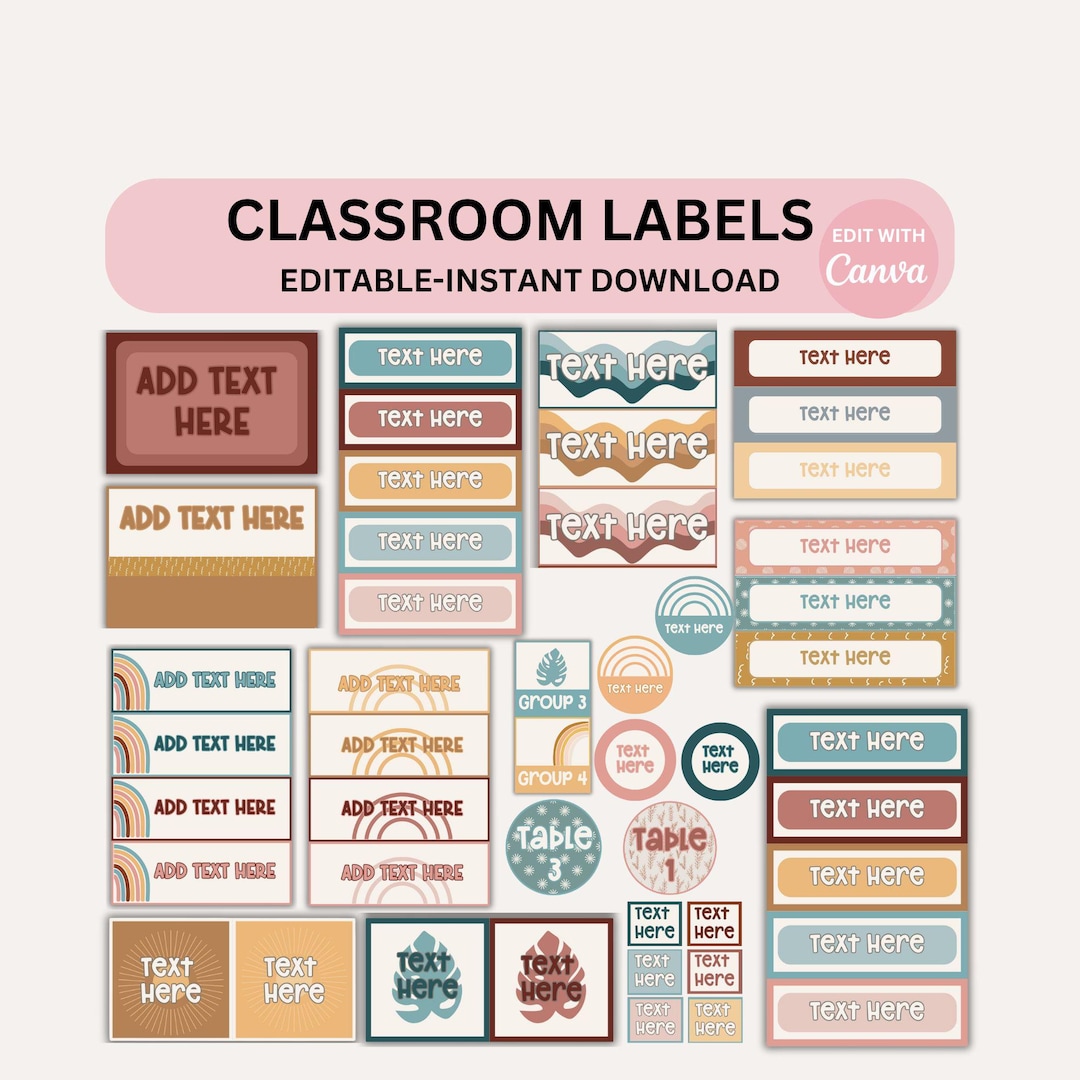 Modern Boho Classroom Labels: Editable Bin and Drawer Organization ...